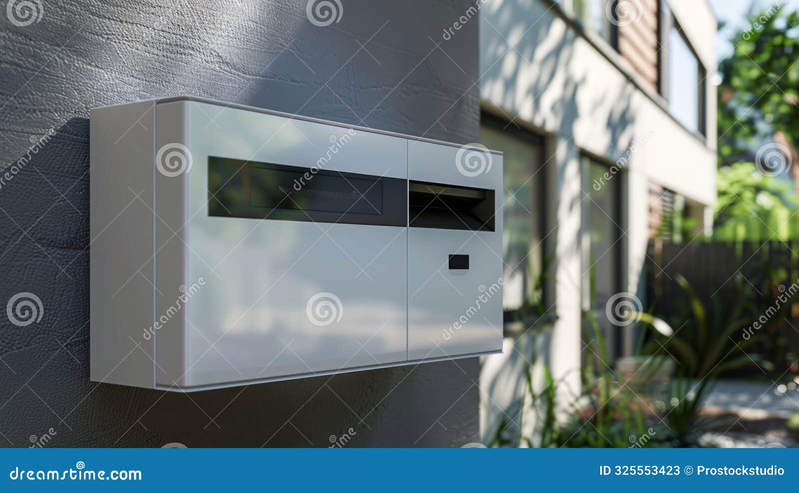 White Mailbox Mounted on Exterior Wall Stock Image - Image of ...