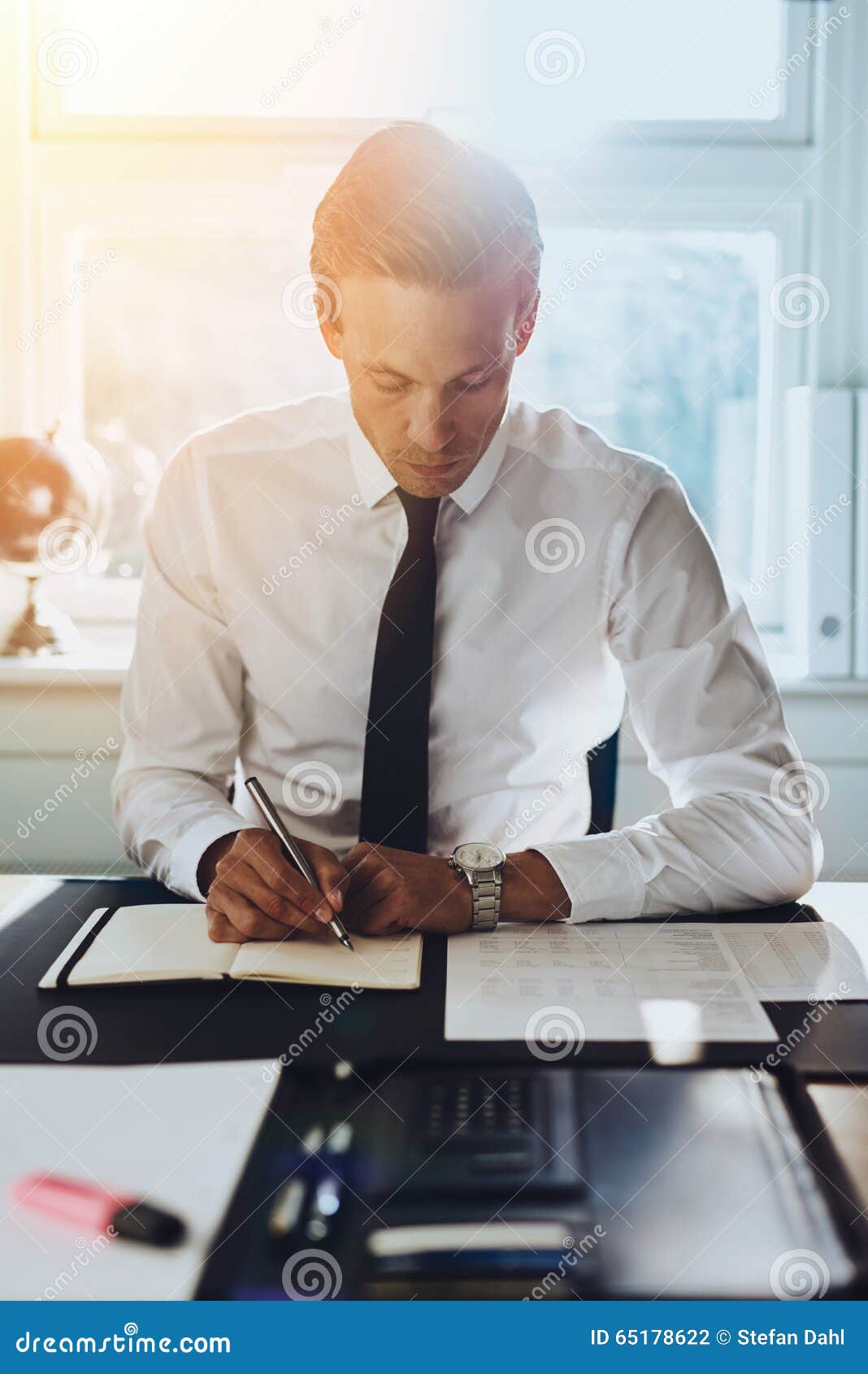 White Male Executive Working at Office Stock Photo - Image of lawyer ...