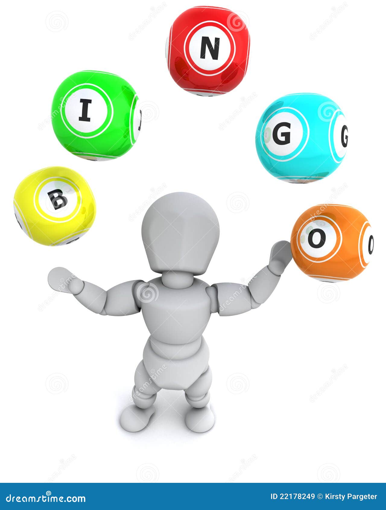 White man with bingo balls stock illustration. Illustration of ball ...