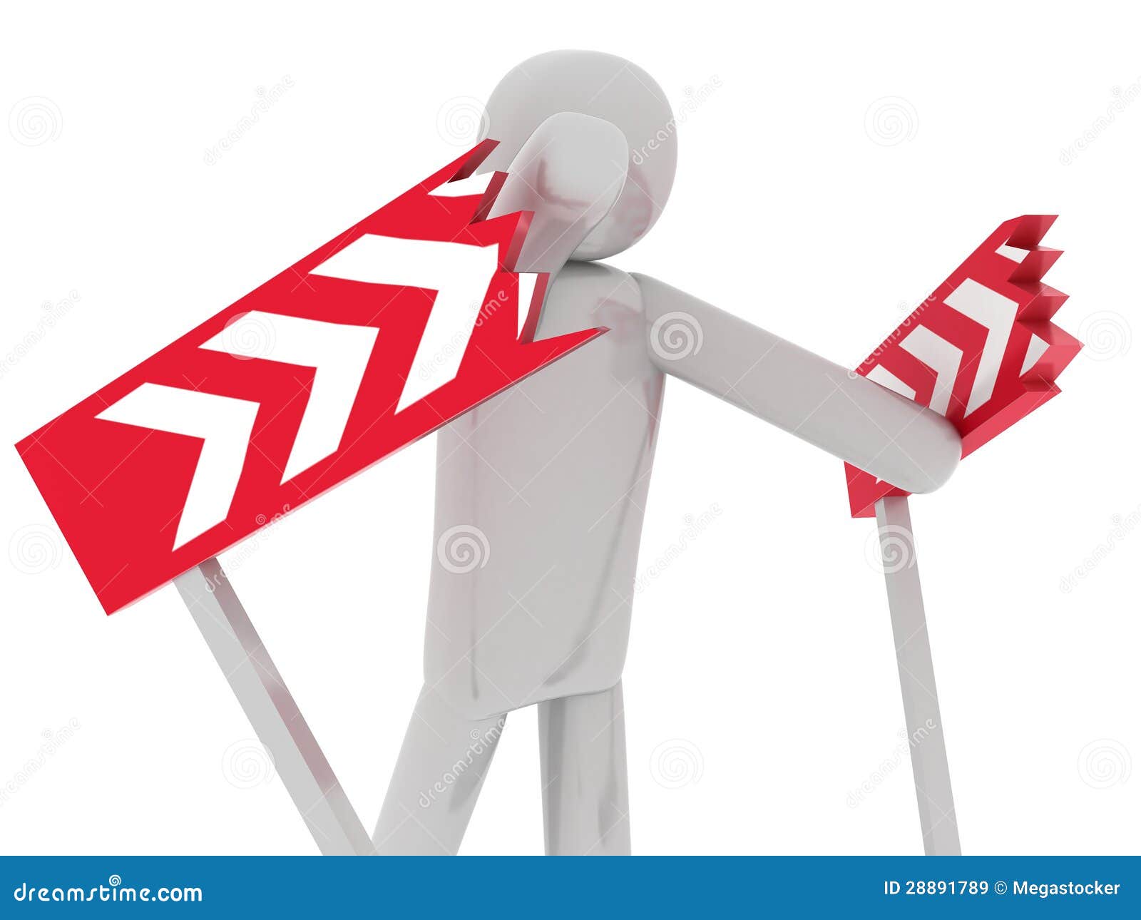 White Man Breaking the Barriers Stock Illustration - Illustration of ...