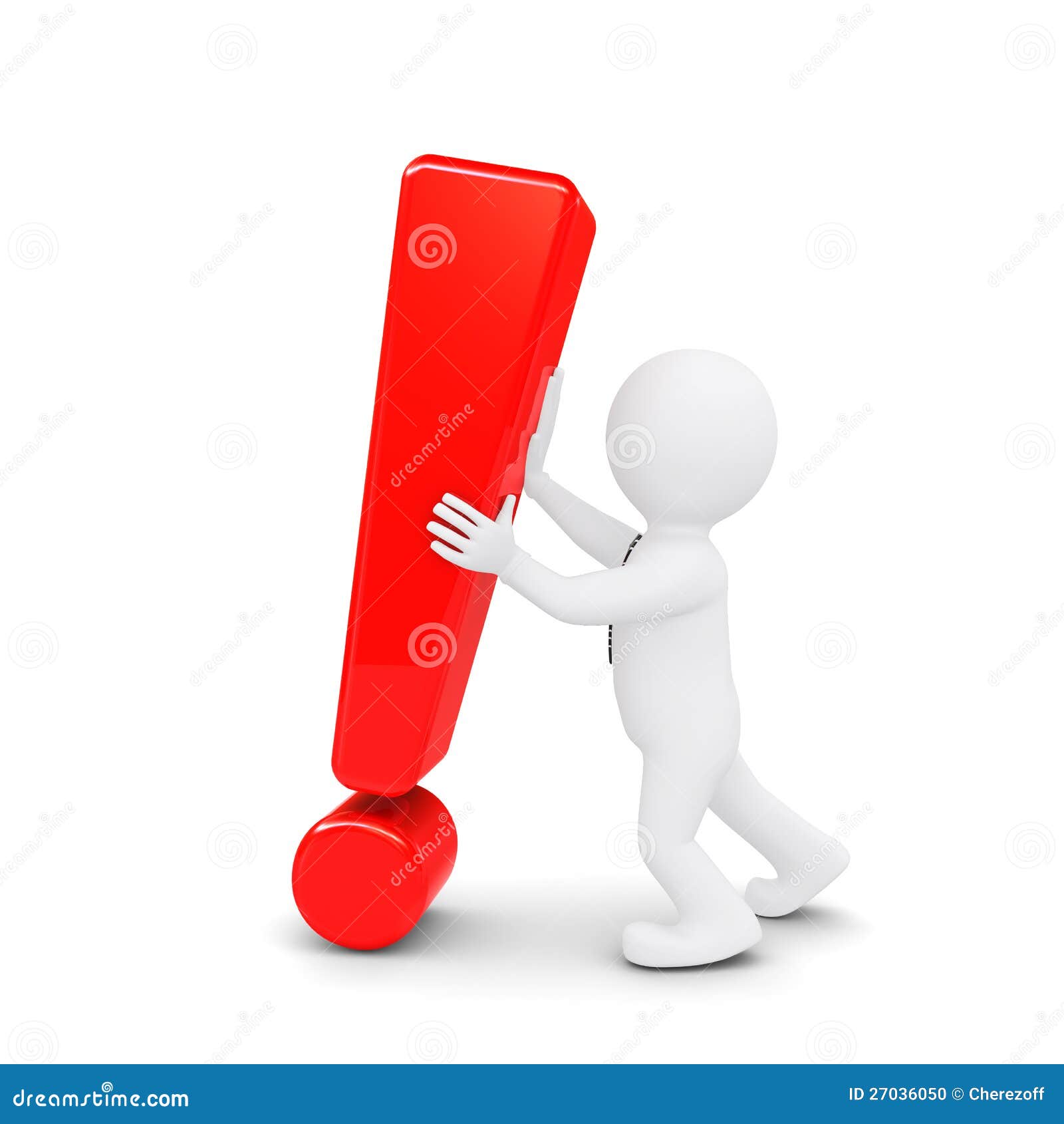 White Man Establishes an Exclamation Mark Stock Illustration ...