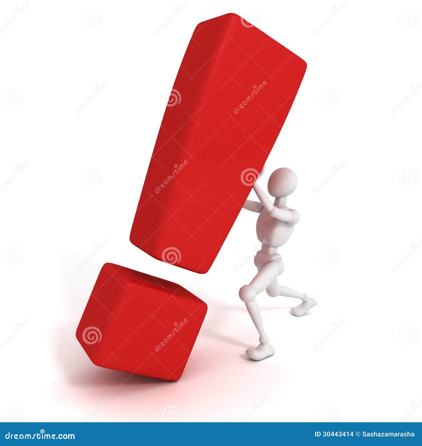 White Man Establishes an Red Exclamation Mark Stock Illustration ...