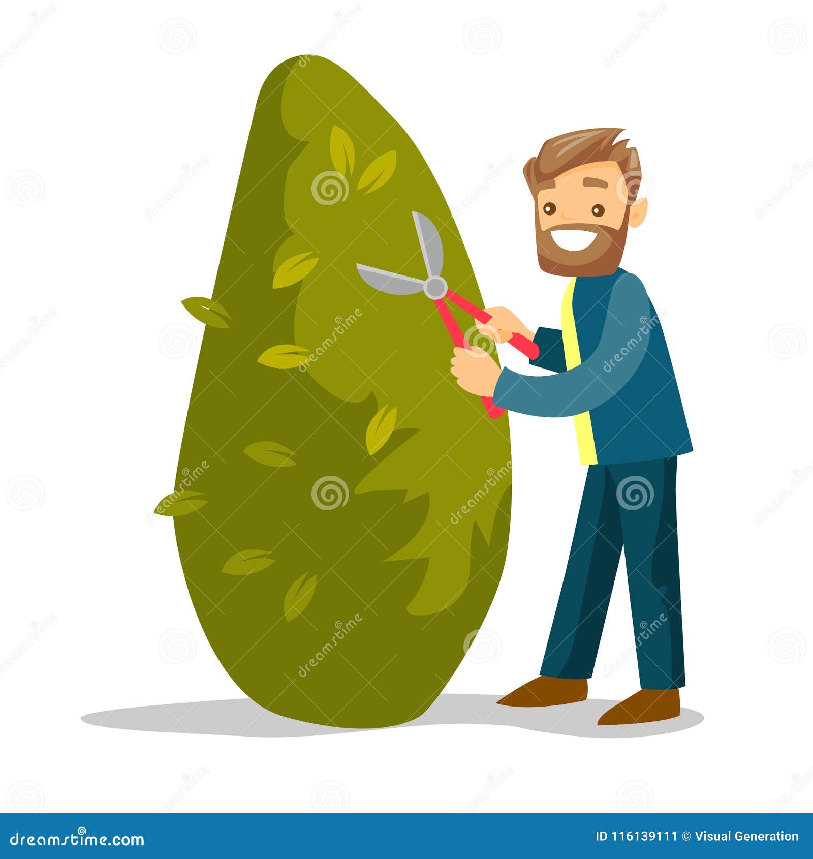 Cutting Tree Trimmer Cartoon Vector Illustration | CartoonDealer.com ...