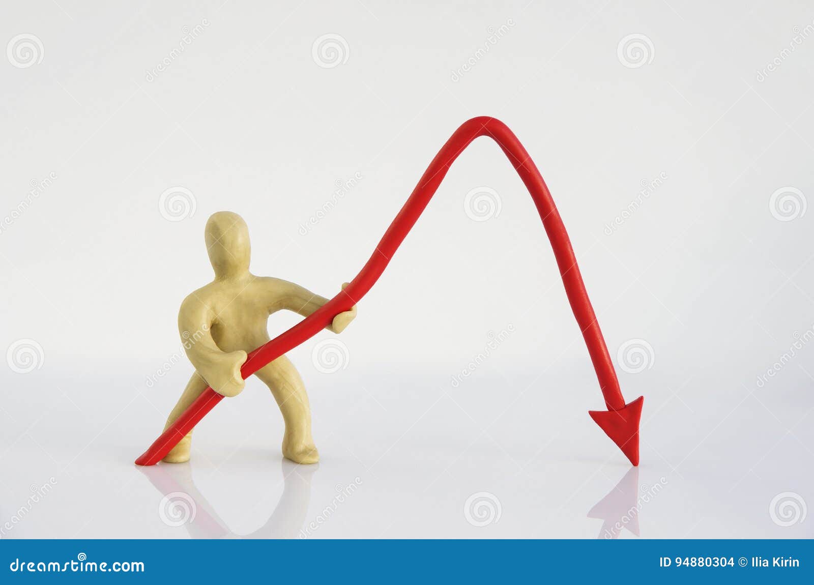 White Man Holding a Red Negative Graph Stock Photo - Image of chart ...