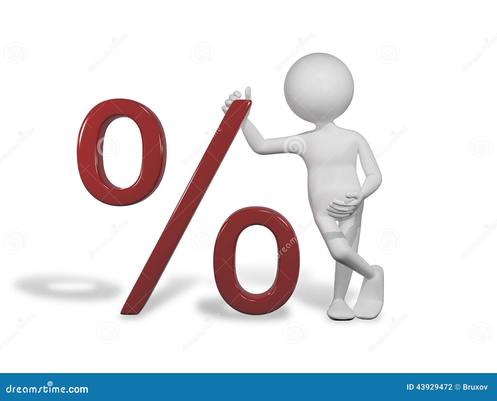 White Man with a Percentage Stock Illustration - Illustration of sign ...