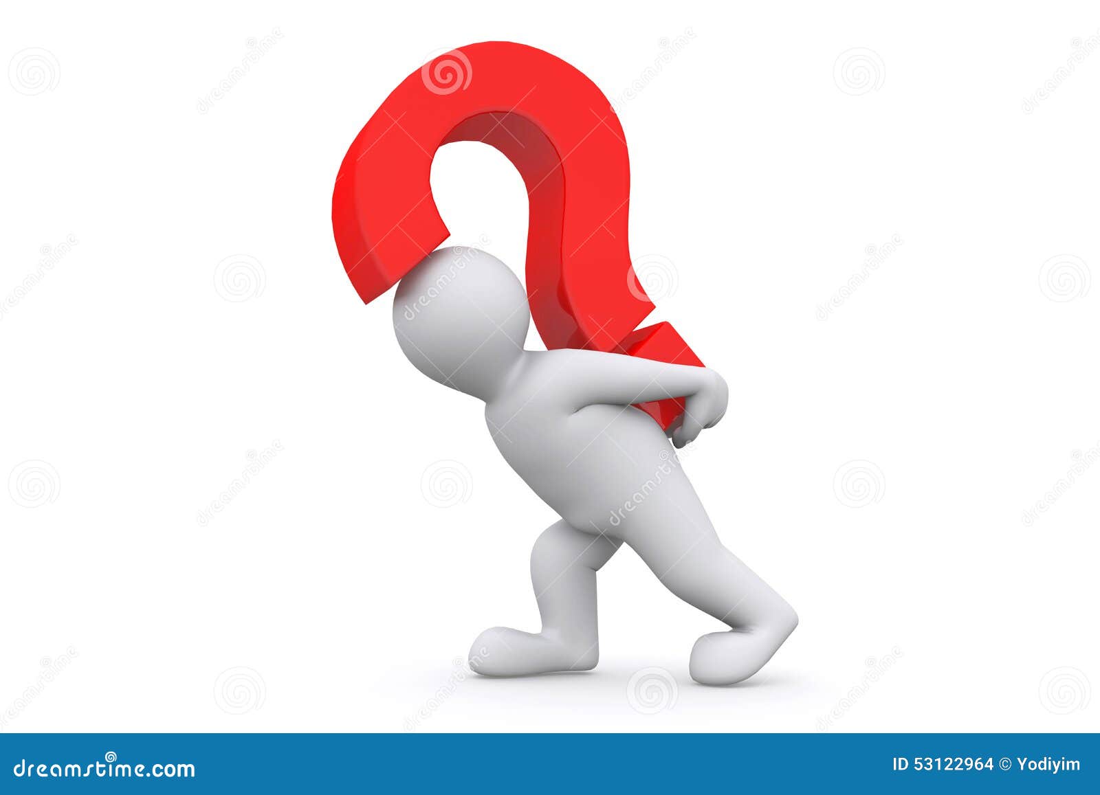 White Man with Red Question Mark. Stock Illustration - Illustration of ...