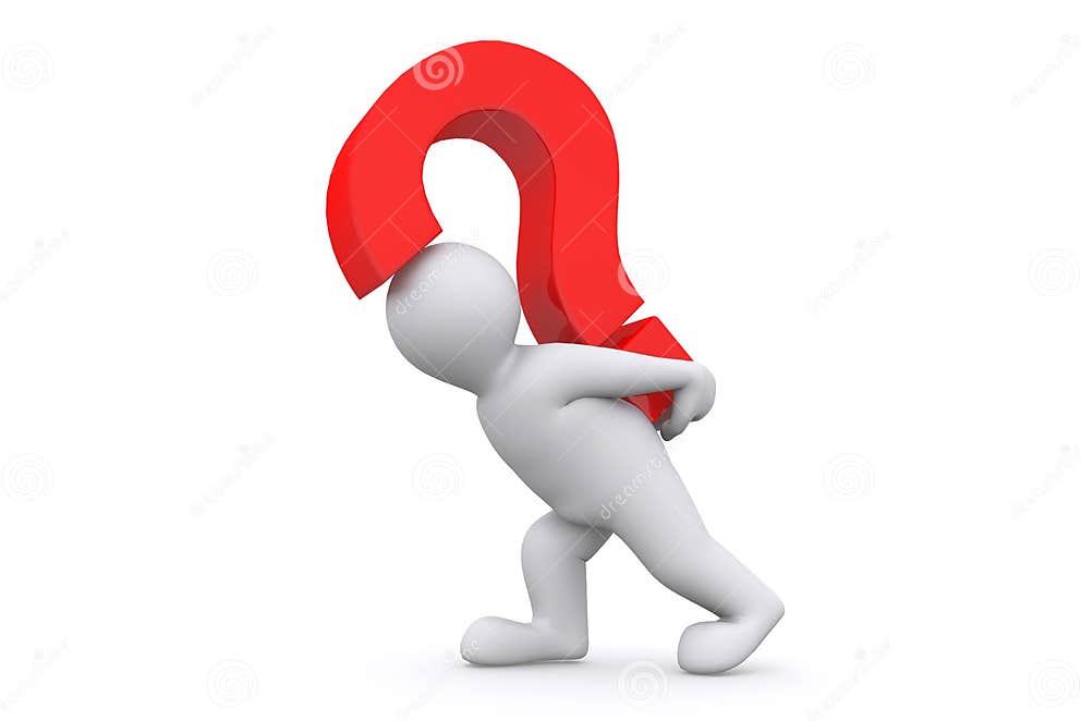 White Man with Red Question Mark. Stock Illustration - Illustration of ...