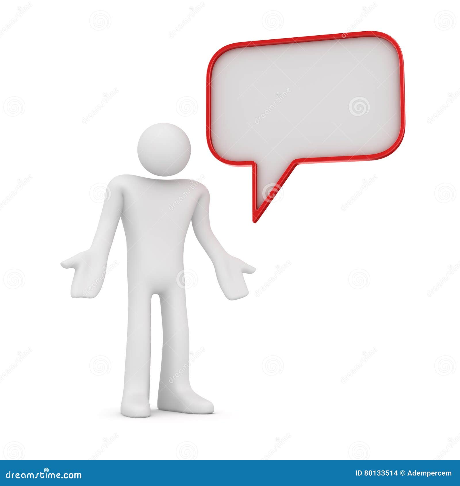 White Man with Red Speech Bubble Stock Illustration - Illustration of ...
