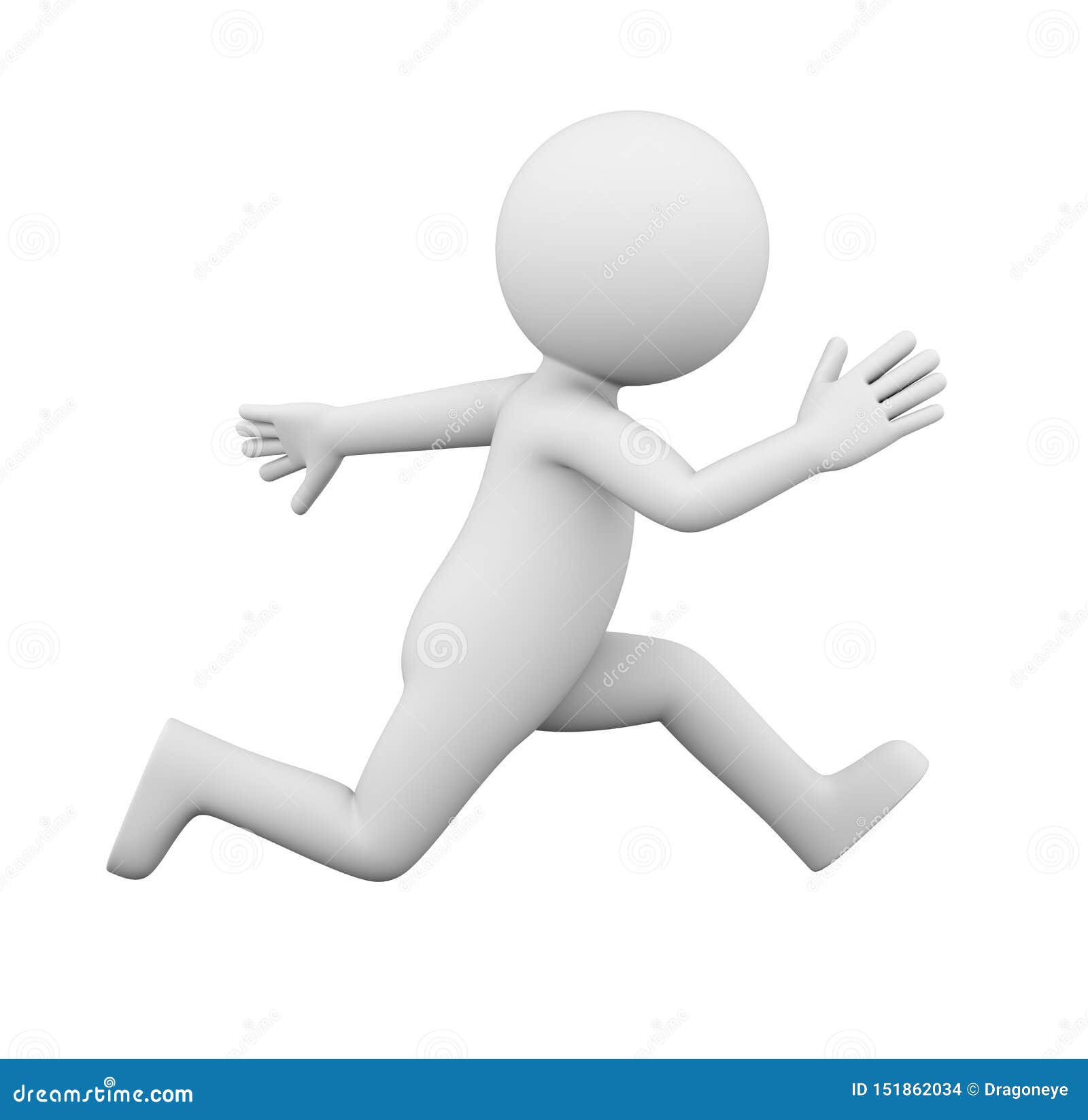 Runner Side View 3D Illustration Stock Illustration - Illustration of ...