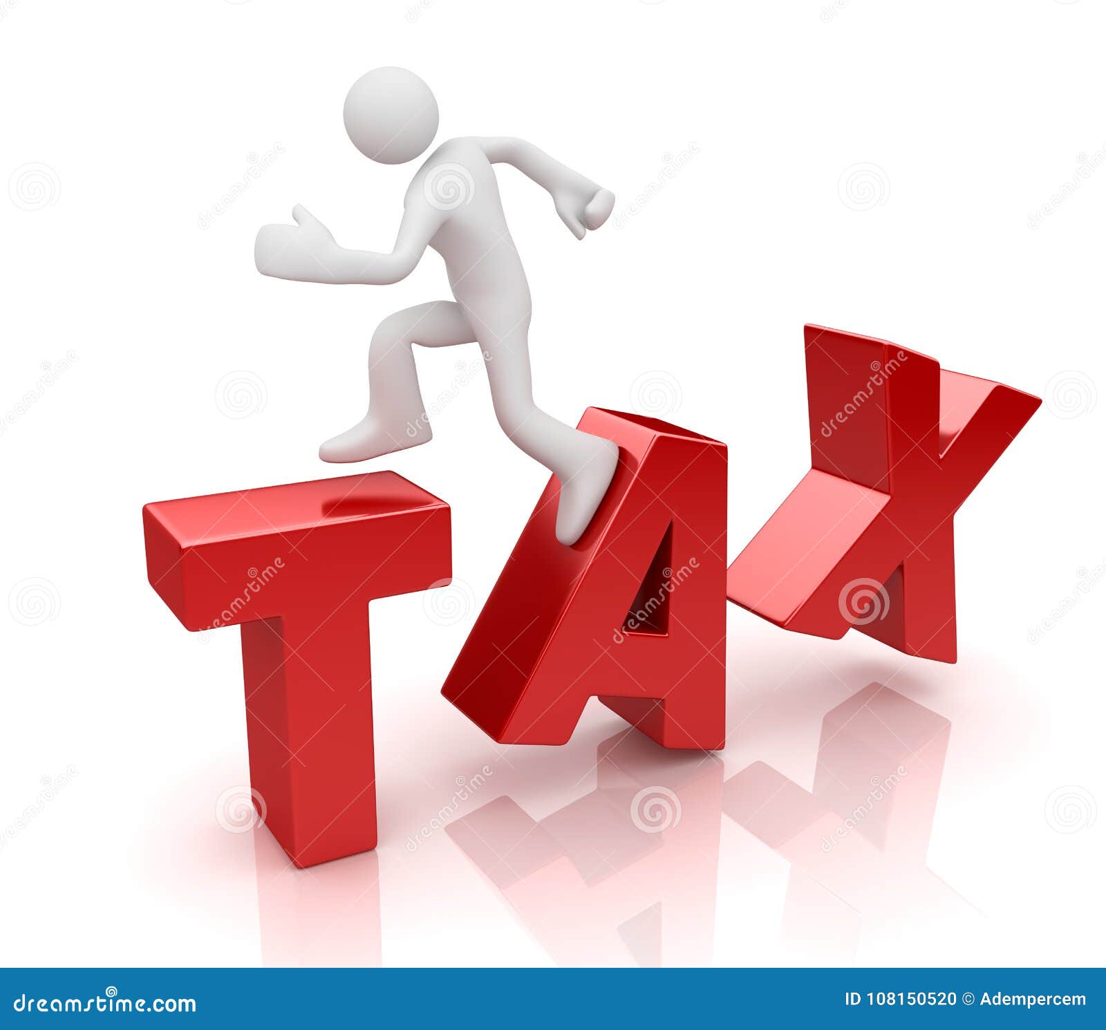 White Man Running on Tax Text Stock Illustration - Illustration of ...