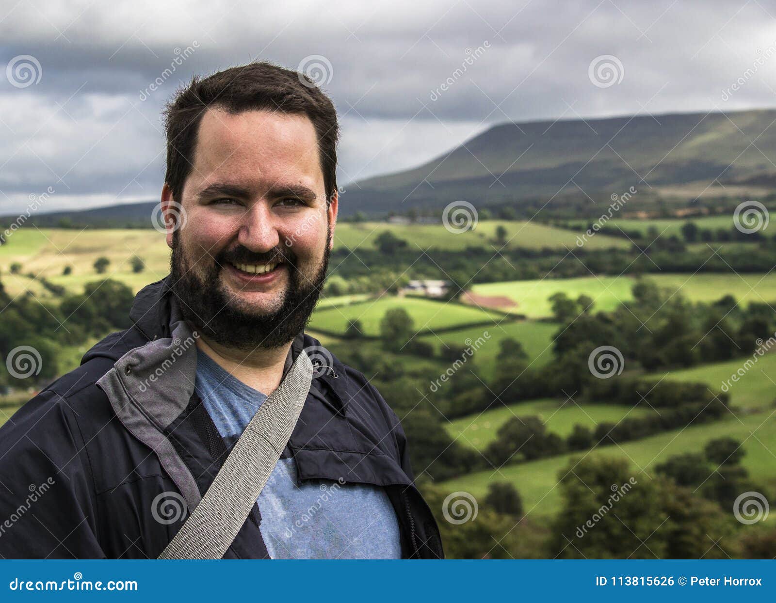 White Man Walking in the Countryside Stock Photo - Image of bushes ...