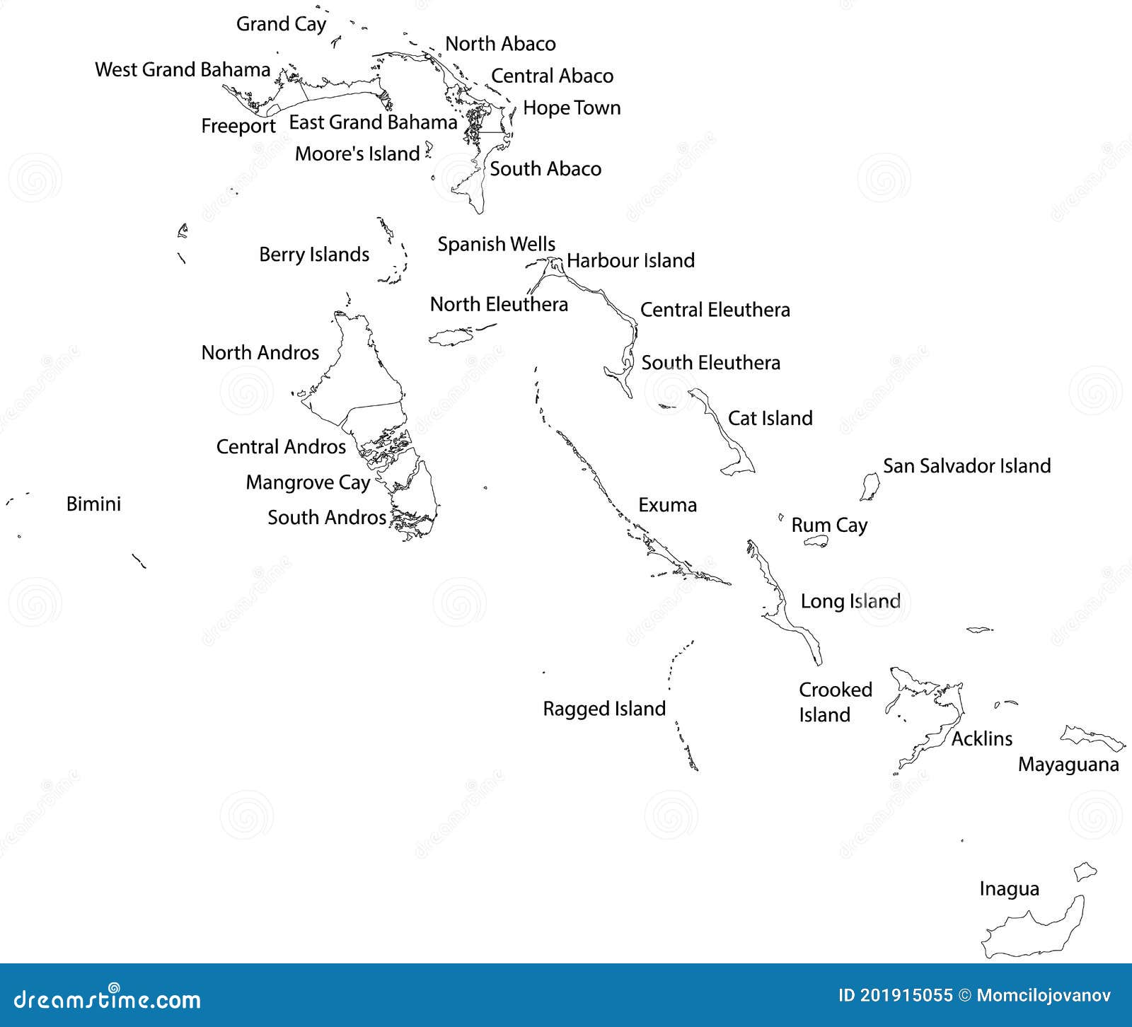 White map of the Bahamas stock vector. Illustration of borders - 201915055