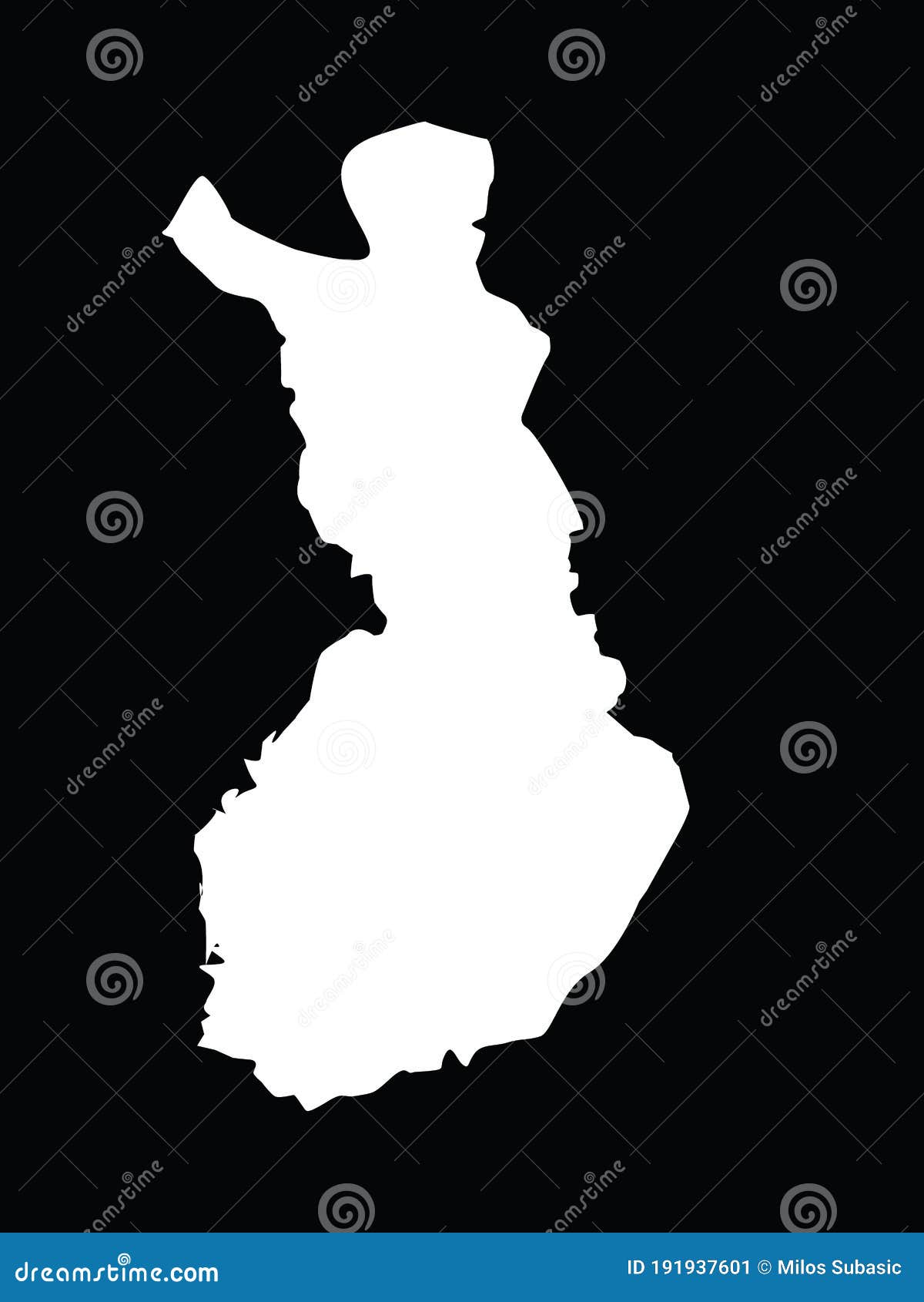 Map Of Finland With Black Contour Lines Cartoon Vector | CartoonDealer ...