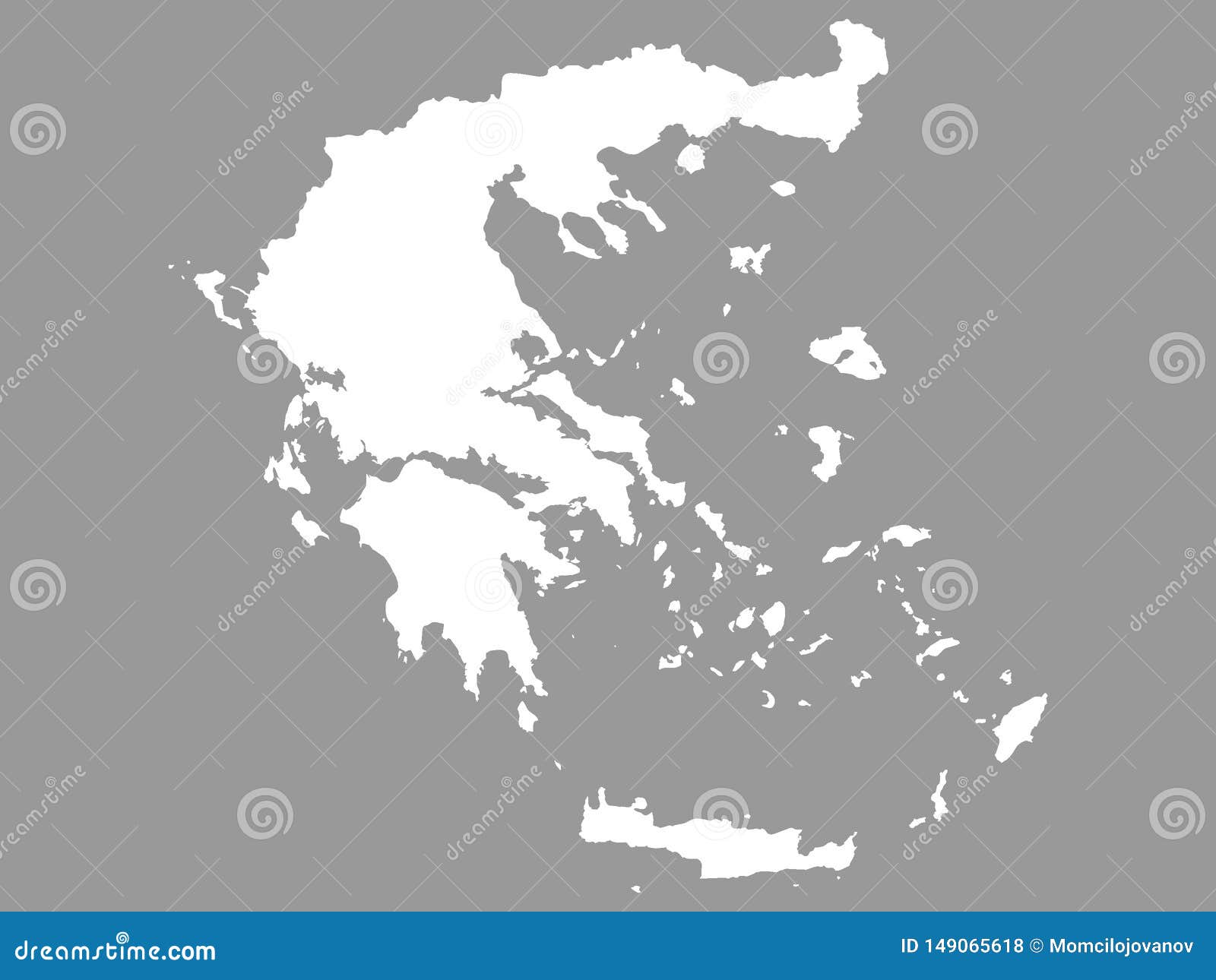 White Map of Greece on Gray Background Stock Vector - Illustration of ...