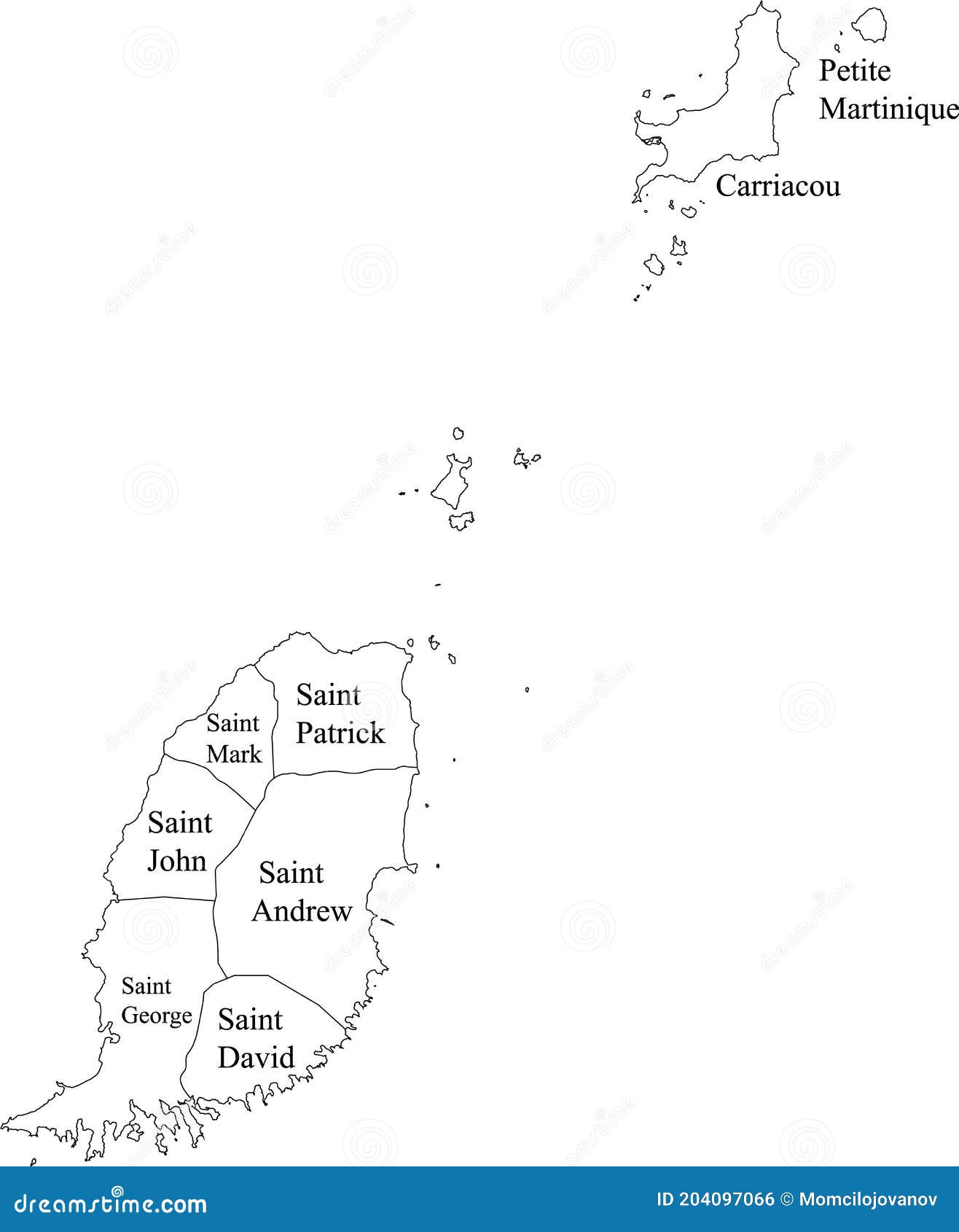 White map of Grenada stock vector. Illustration of nation - 204097066