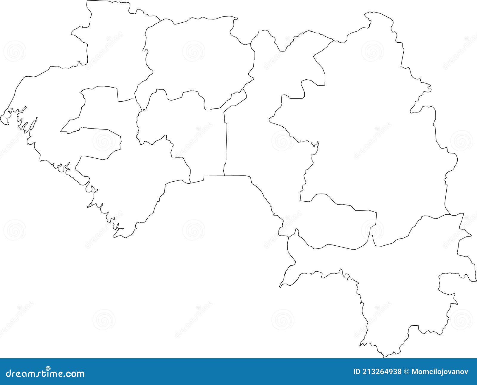 White map of Guinea stock vector. Illustration of design - 213264938