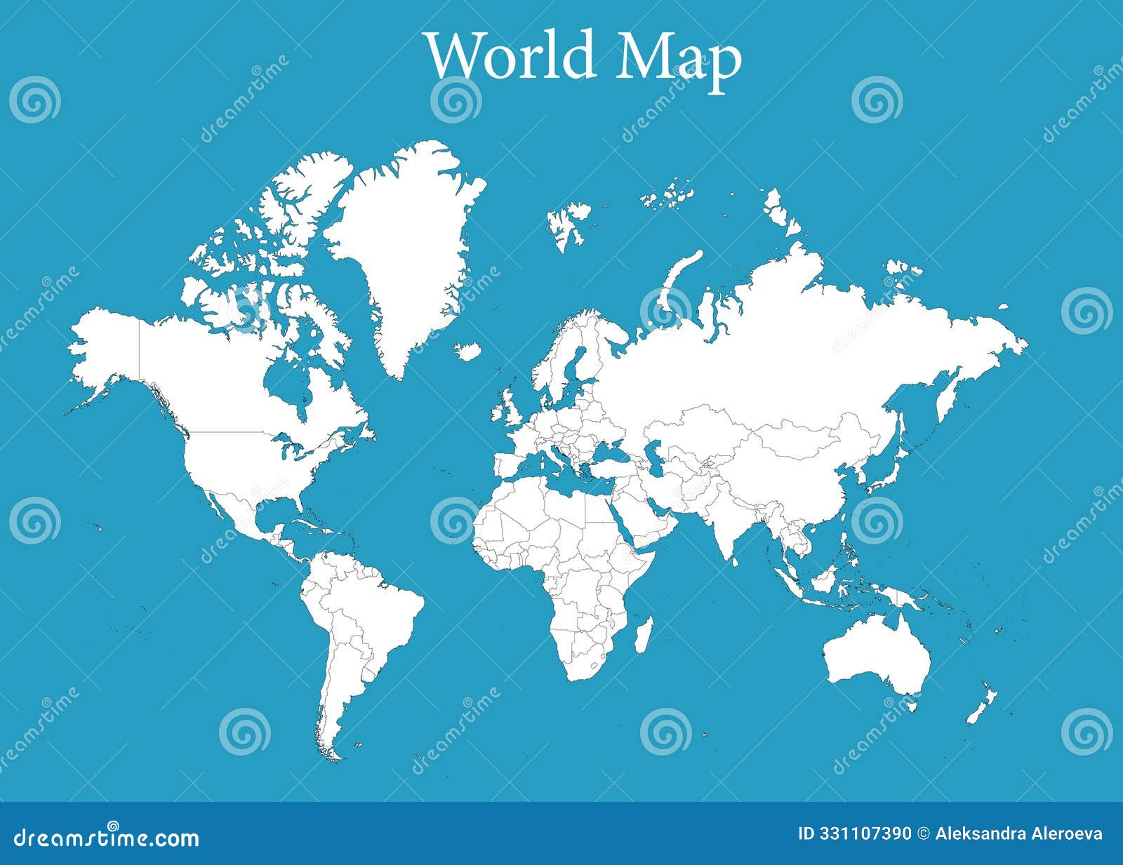 White Map Isolated on Blue Background World Map Design Concept - Vector ...