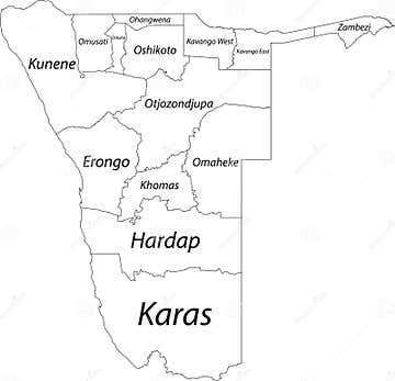 White map of Namibia stock vector. Illustration of highlighted - 217233767