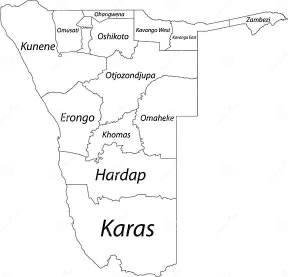 White map of Namibia stock vector. Illustration of highlighted - 217233767