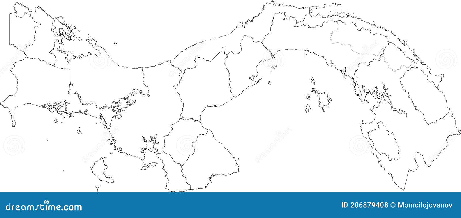 Panama Black Map Vector, Isolated On White Background. Black Map ...