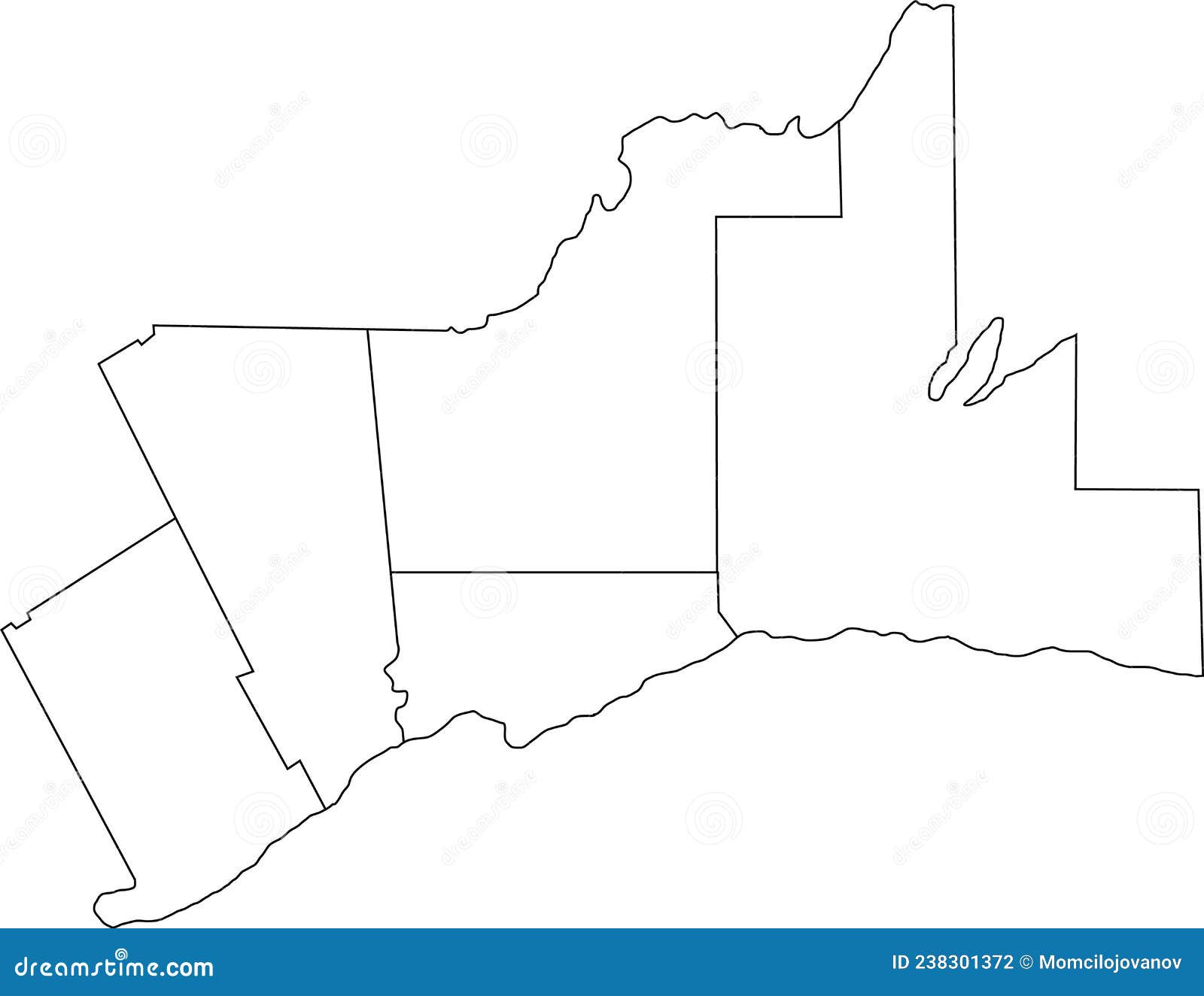 White Map of Regions of GREATER TORONTO AREA, ONTARIO, CANADA Stock ...