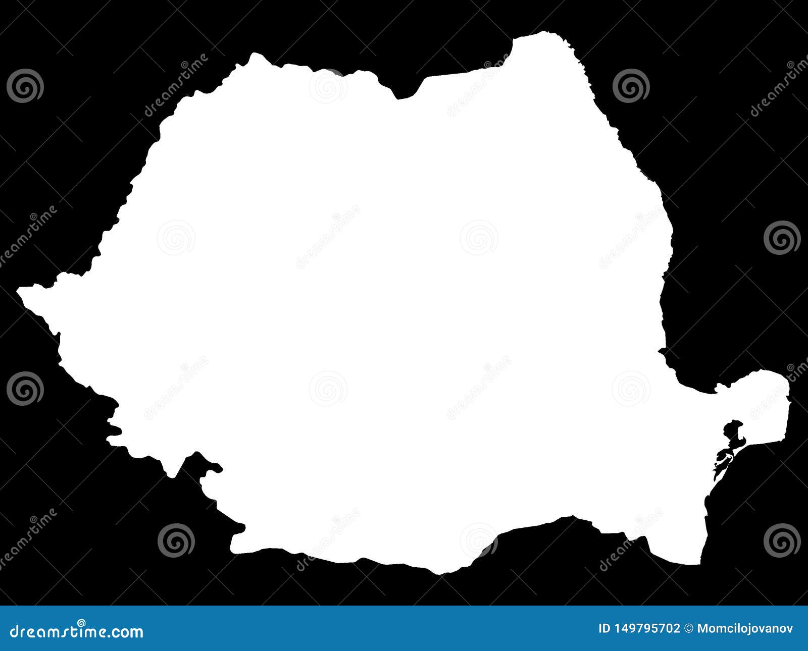 White Map of Romania on Black Background Stock Vector - Illustration of ...
