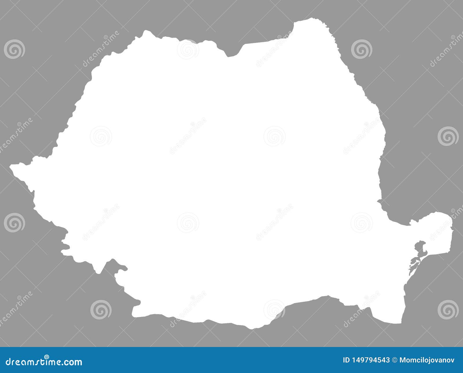White Map of Romania on Gray Background Stock Vector - Illustration of ...
