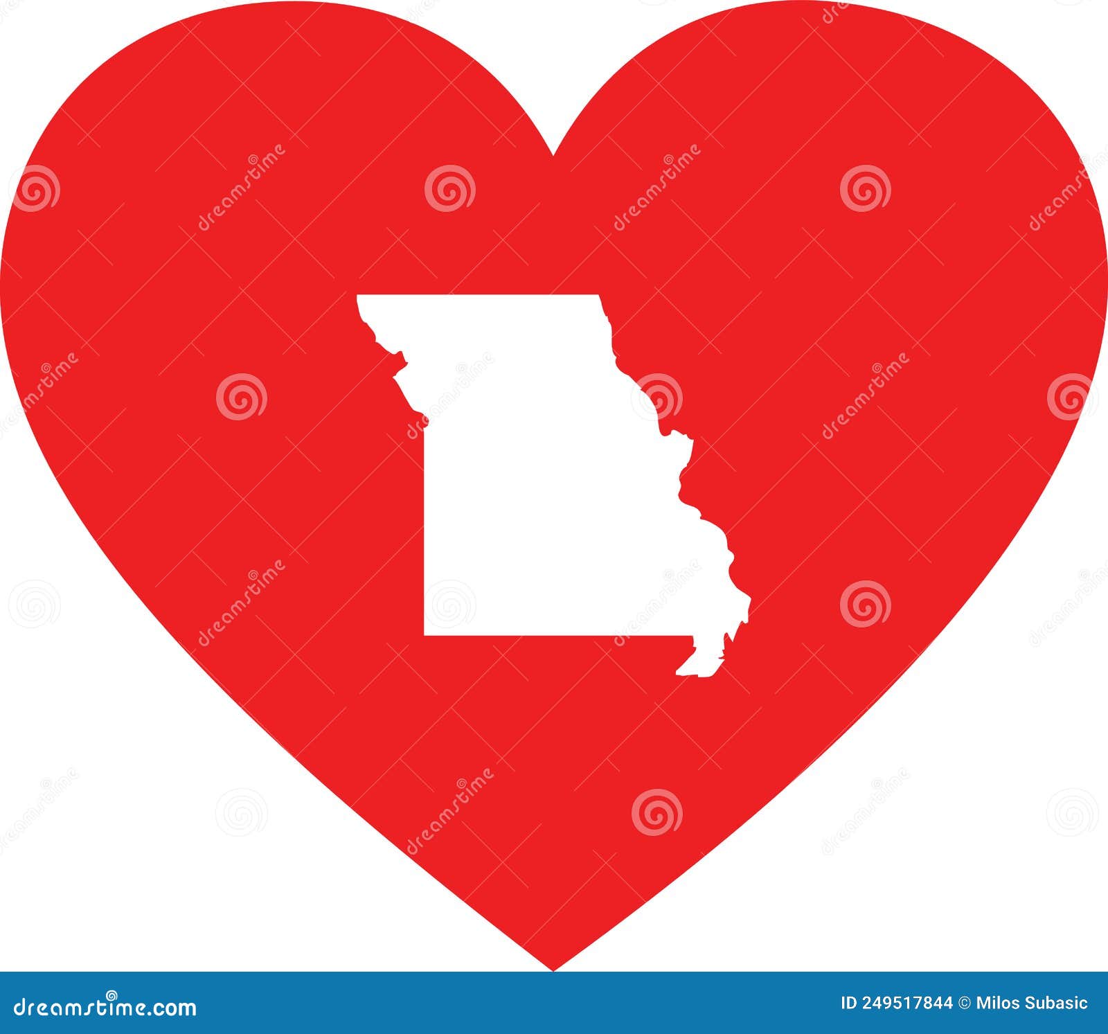 White Map of US Federal State of Missouri Stock Illustration ...