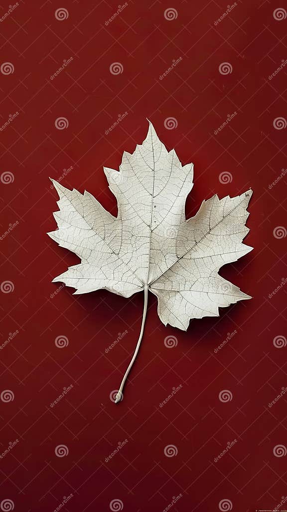 A White Maple Leaf on a Red Surface Stock Photo - Image of tree, leaf ...