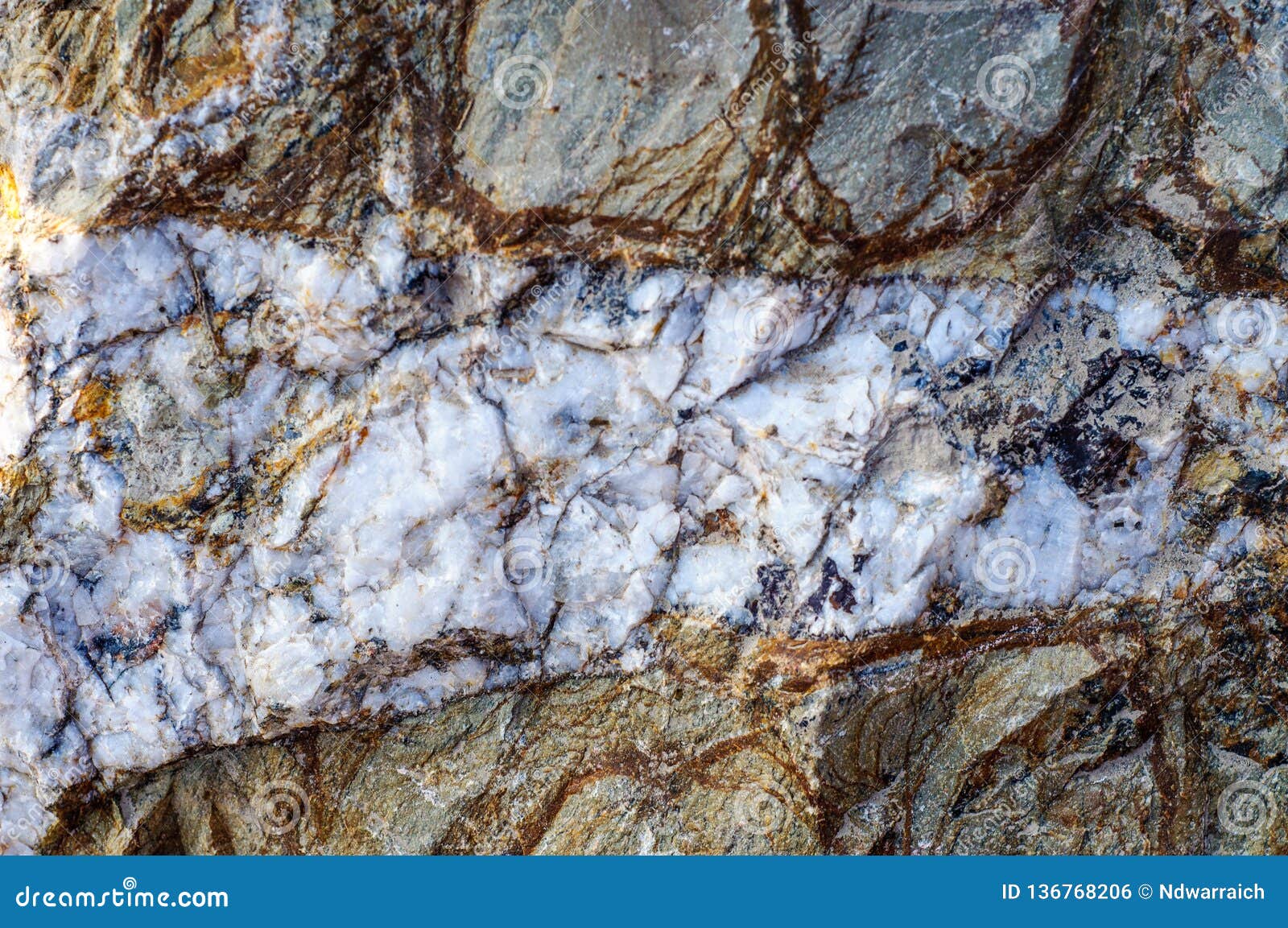 A Layer of Marble Stone in the Rock Stock Photo - Image of mineral ...