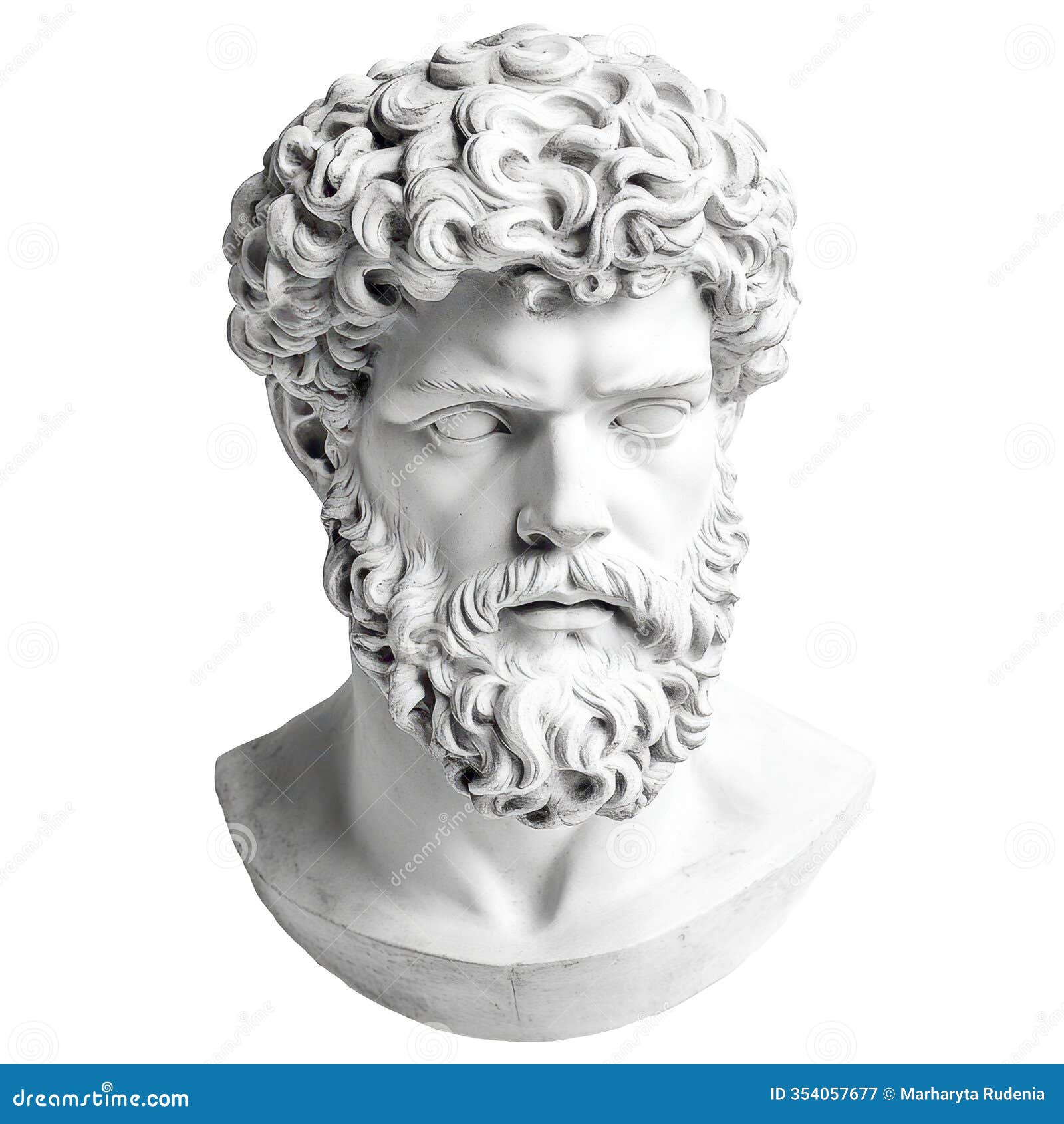White Marble Bust of Bearded Philosopher Representing Greek Sculpture ...