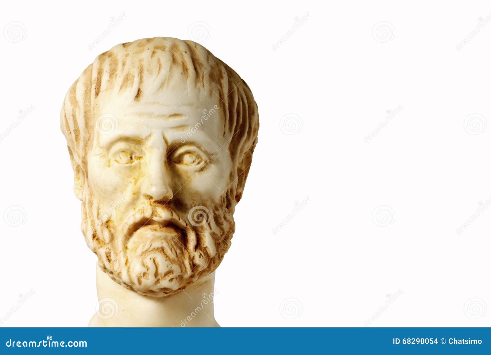 White Marble Bust of the Greek Philosopher Aristotle, Isolated Stock ...