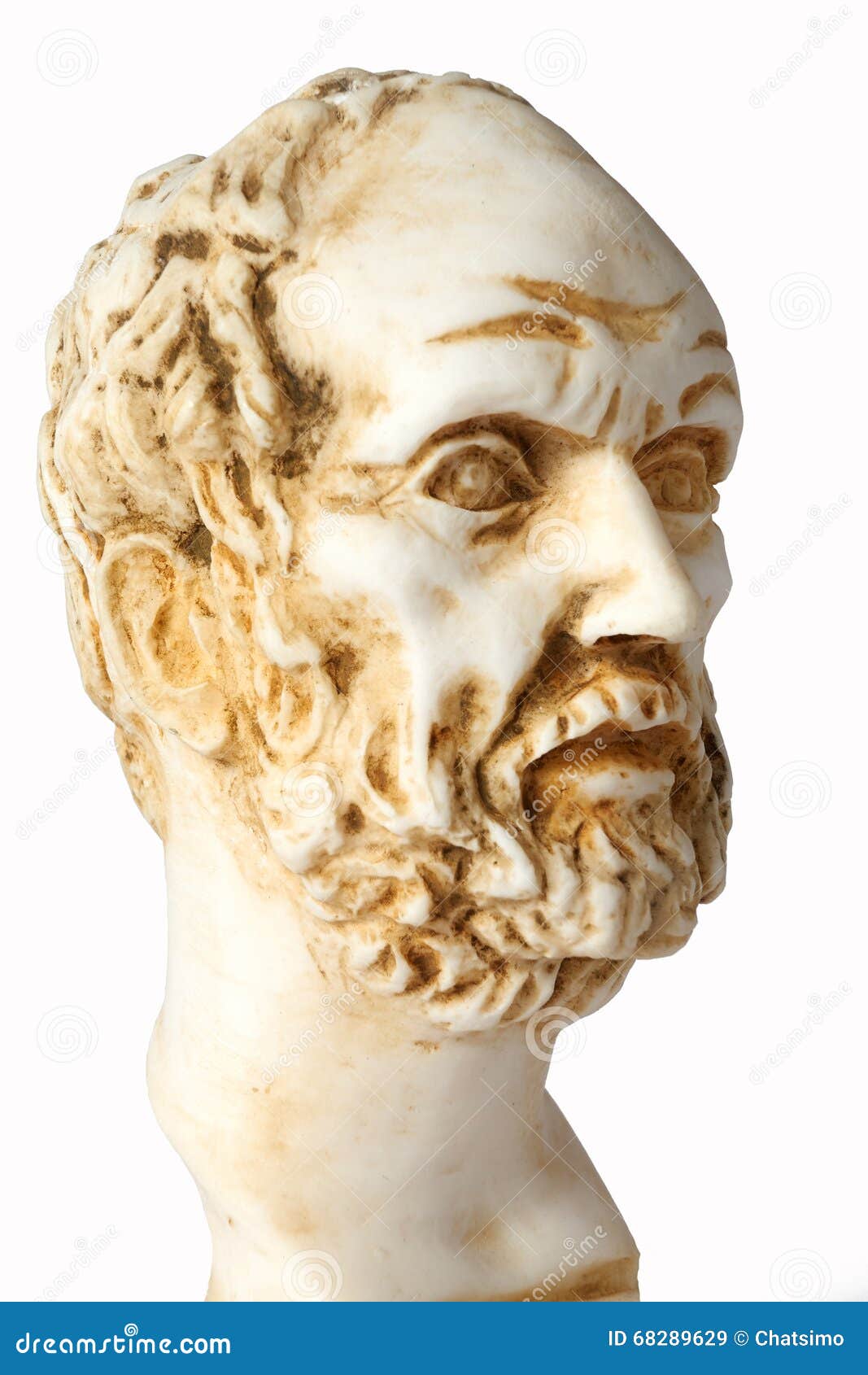 White Marble Bust of the Greek Philosopher Democritus Stock Image ...