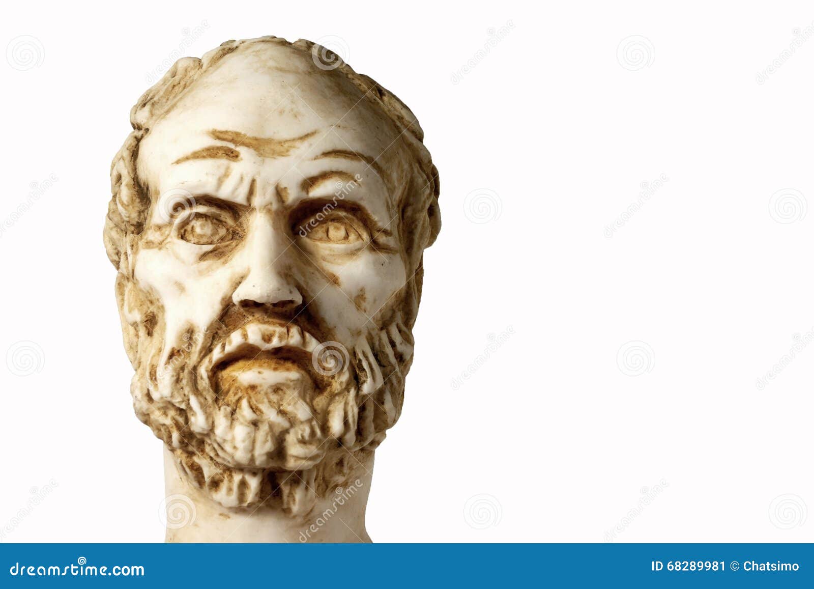 White Marble Bust of the Greek Philosopher Democritus Stock Image ...