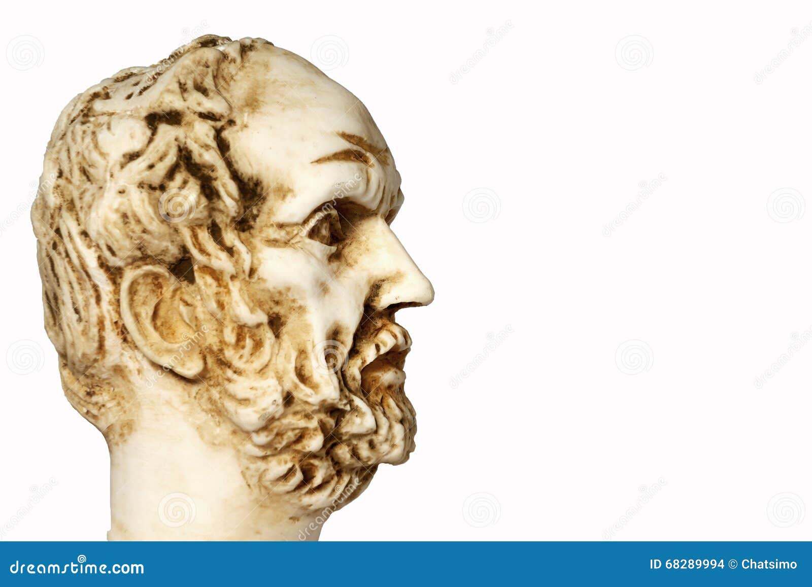 White Marble Bust of the Greek Philosopher Democritus Stock Photo ...