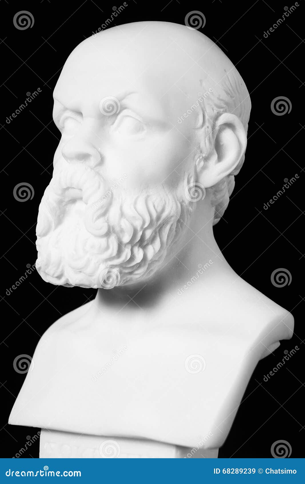 White Marble Bust of the Greek Philosopher Socrates, Isolated on Stock ...