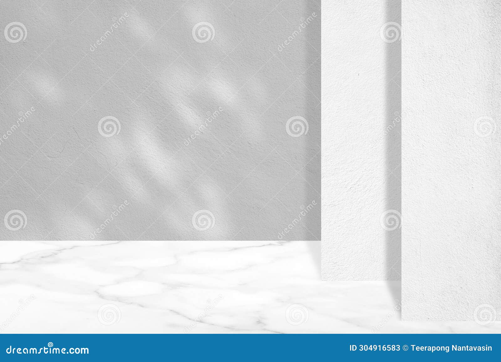 White Marble Floor with Concrete Wall and Partition Background. Stock ...