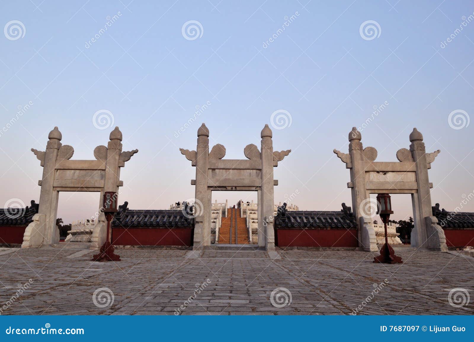 White Marble Gate in the Temple of Heaven Stock Image - Image of sunset ...