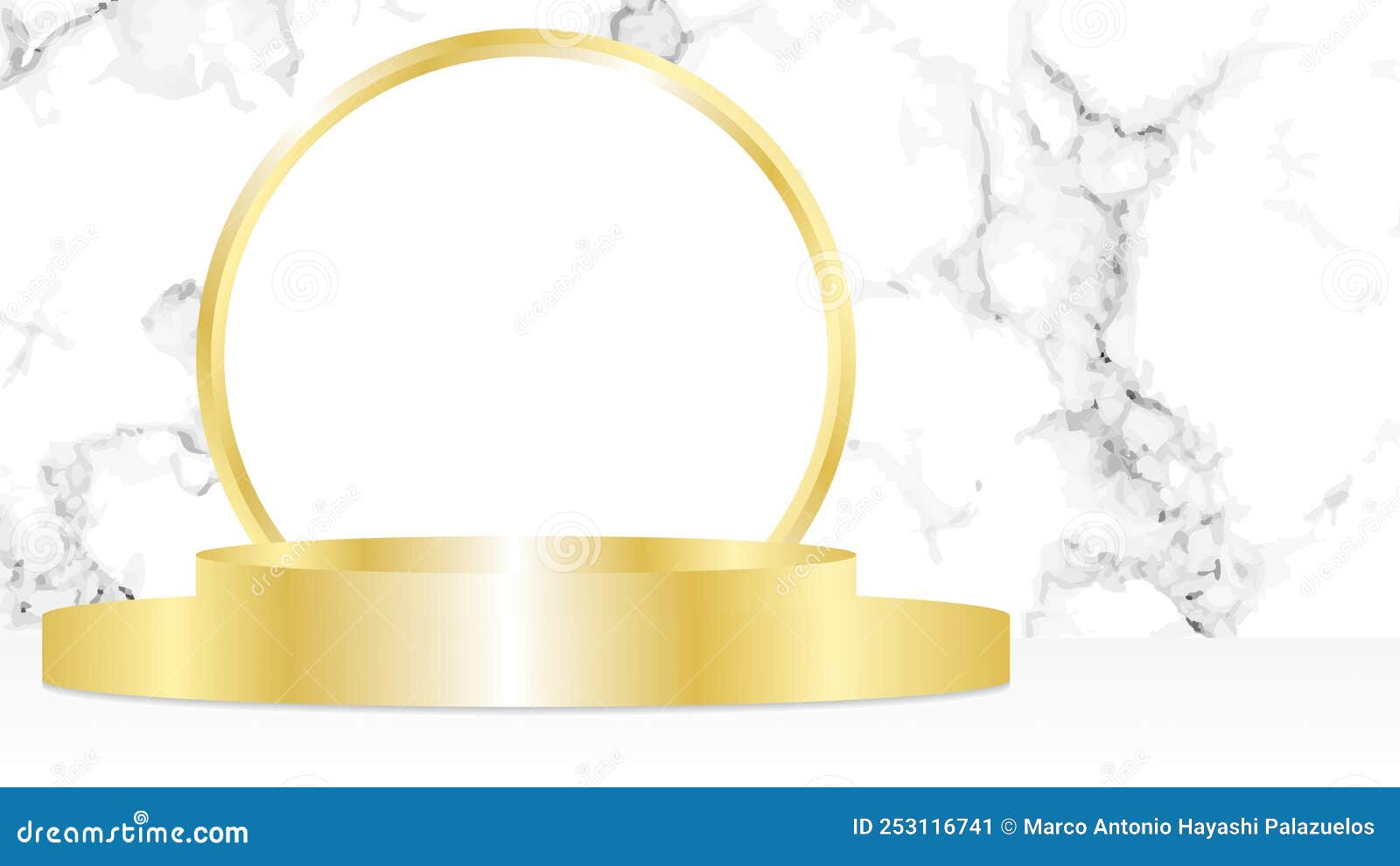 White Marble Golden Stand Mockup Background Stock Vector - Illustration ...