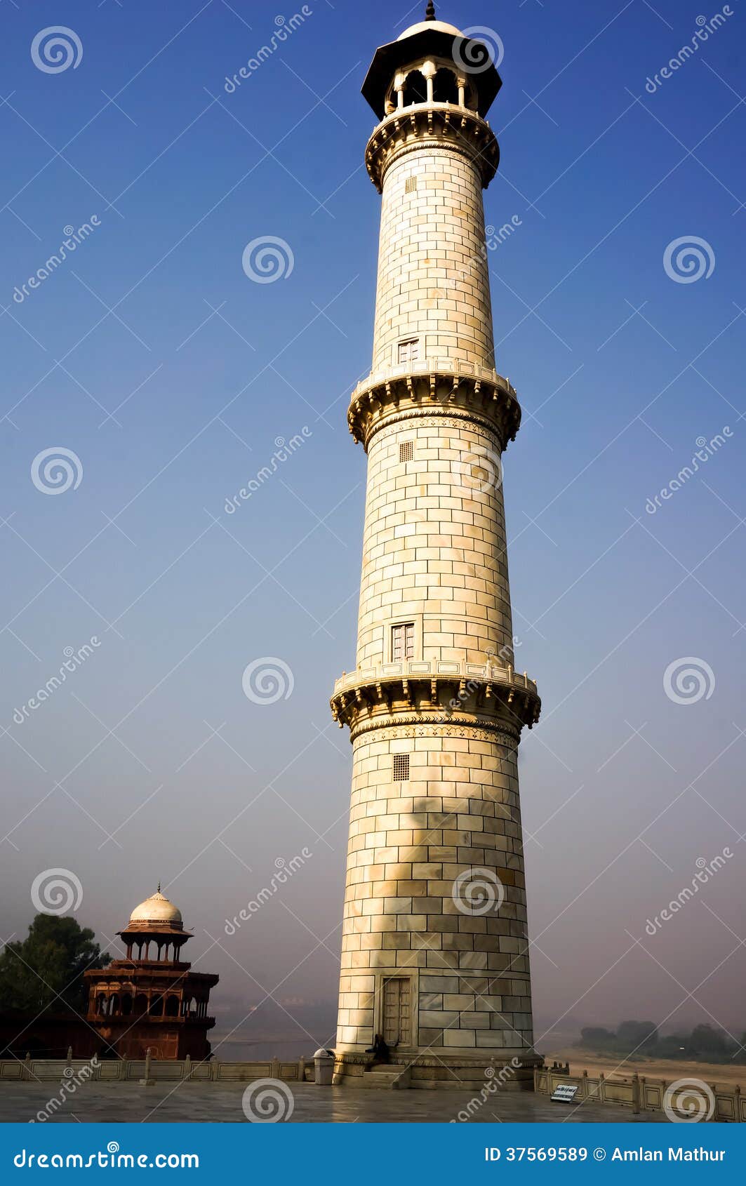 White Marble Pillar of the Taj Mahal Editorial Stock Image - Image of ...