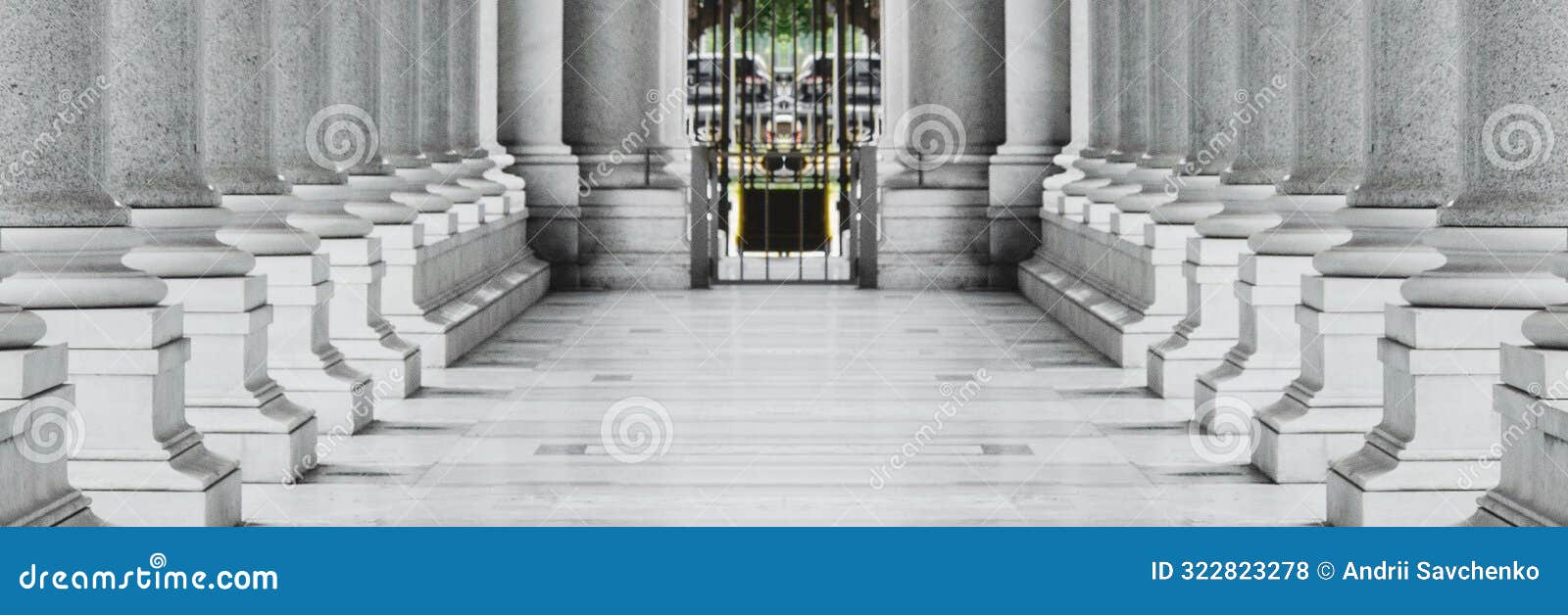 White Marble Pillars in a Row. Row of Marble Columns Stock Photo ...