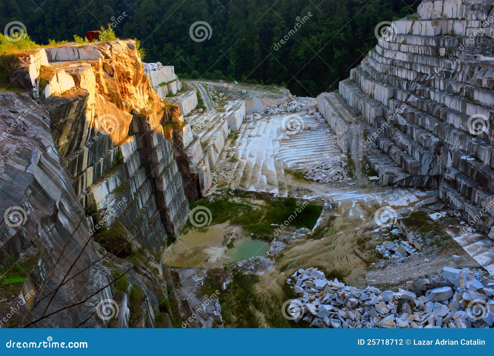 White marble quarry stock photo. Image of forest, industry - 25718712