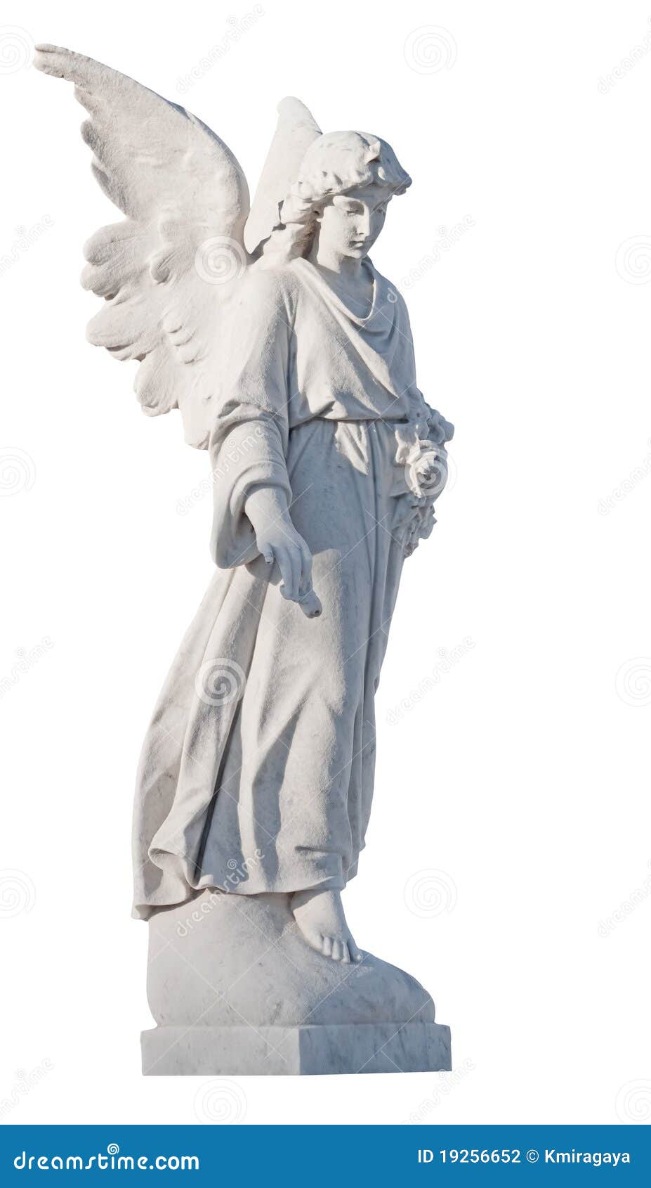 White Marble Statue of a Beautiful Female Angel Stock Photo - Image of ...