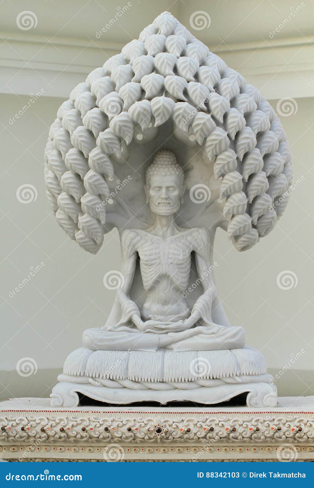 White Marble Statue of the Old Buddha Stock Image - Image of structure ...