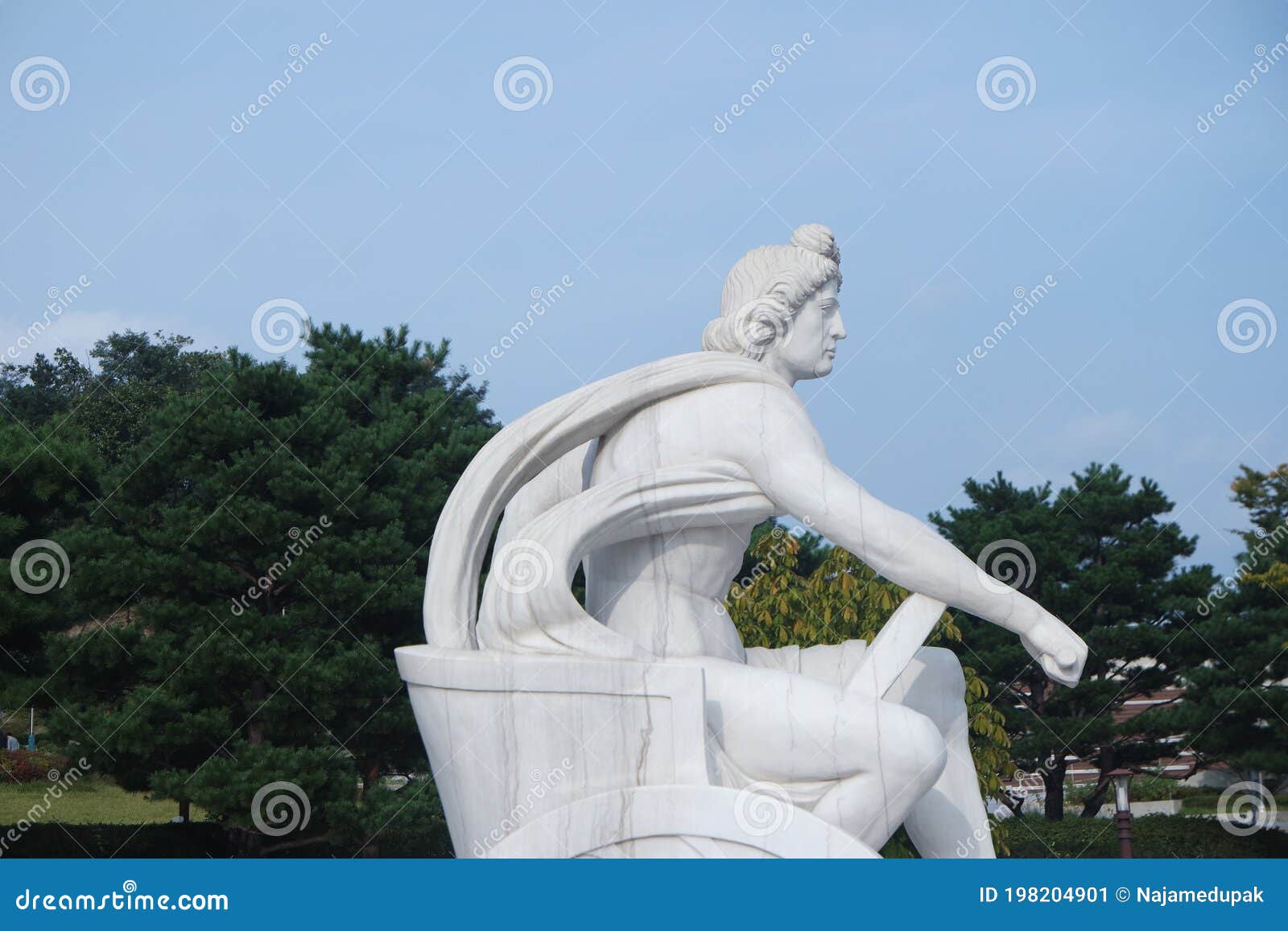 Neptune Marble Statue In The Facade Of The Old Fish Market Building In ...