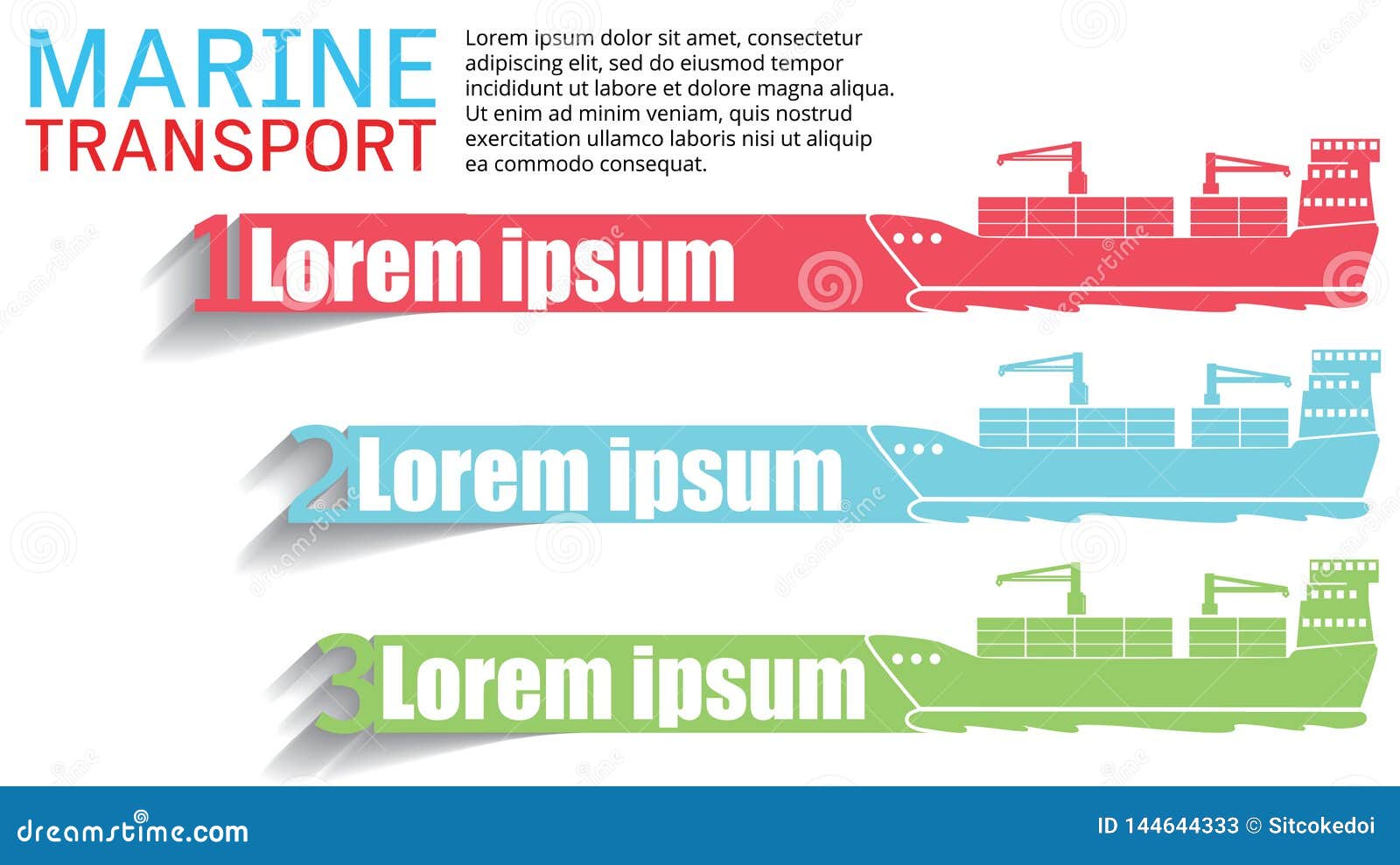 White Marine Cargo Ship Bound for Export and Import Goods Stock Vector ...