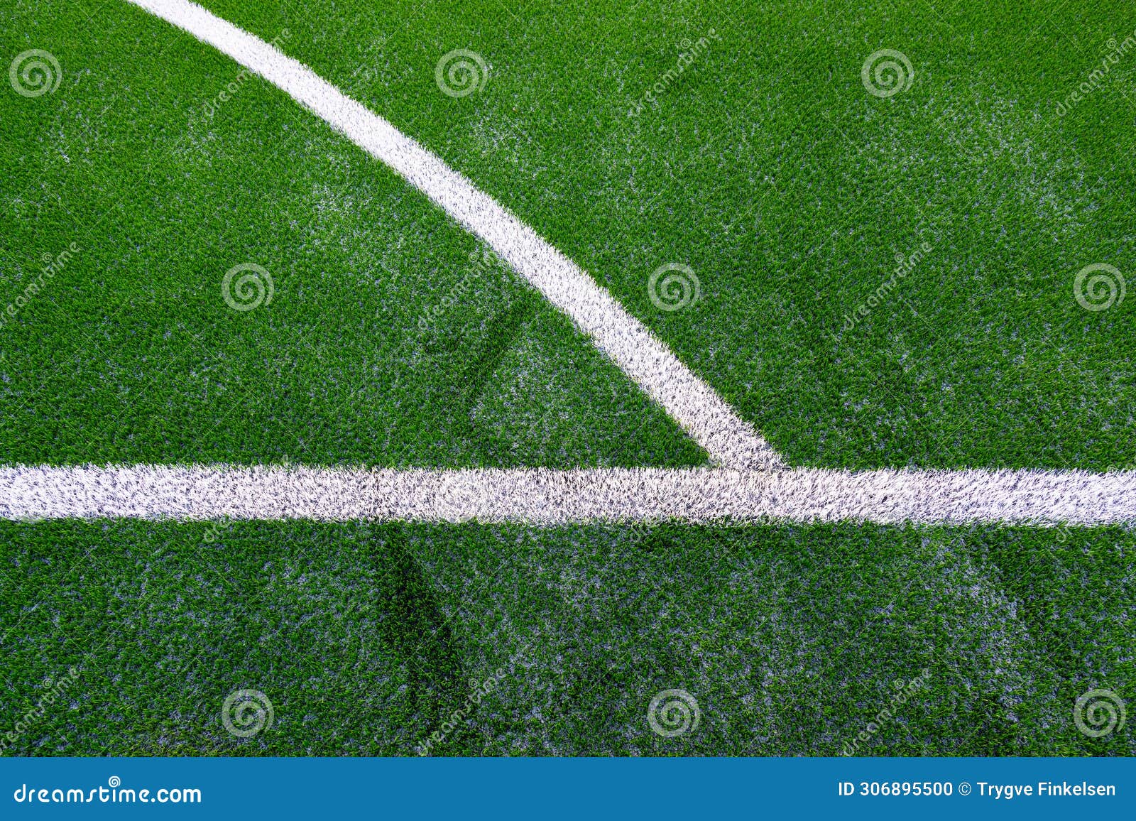White Markings of an Artificial Turf Football Field.. Stock Photo ...