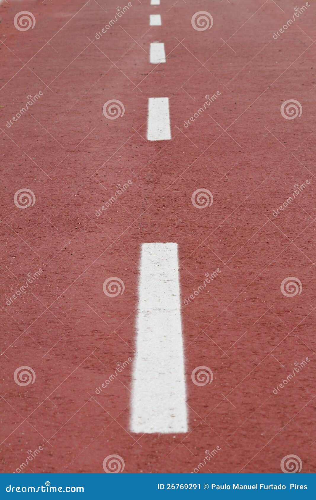 White Marks on Roadside Red Cycle Stock Image - Image of route, path ...