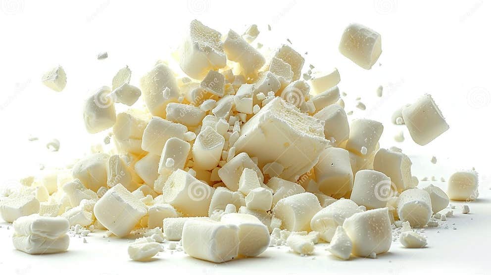 White Marshmallows Explode into the Air, Creating a Playful and Sweet Scene Stock Photo - Image ...