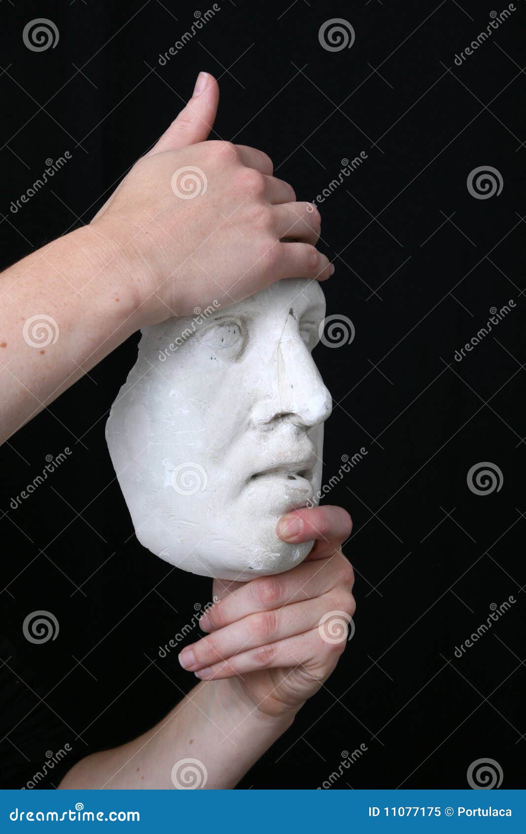 White mask stock image. Image of hand, expressionless - 11077175